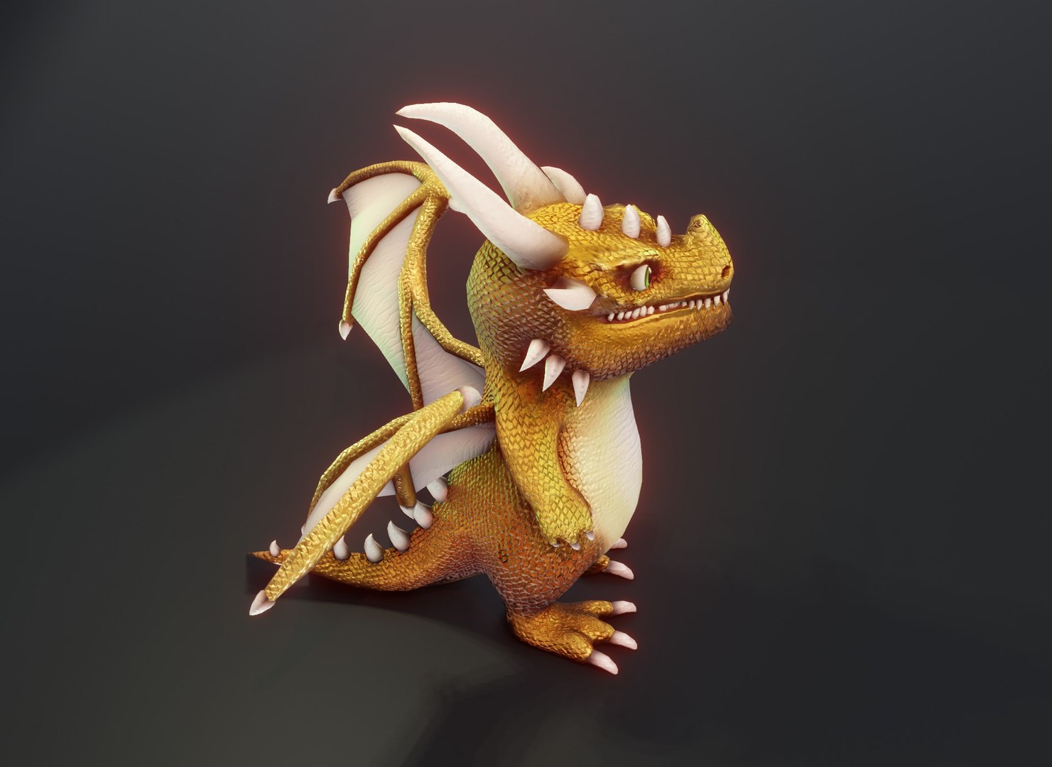 Cartoon Gold Dragon Animated Low-poly 3D Model 3D - TurboSquid 2187099