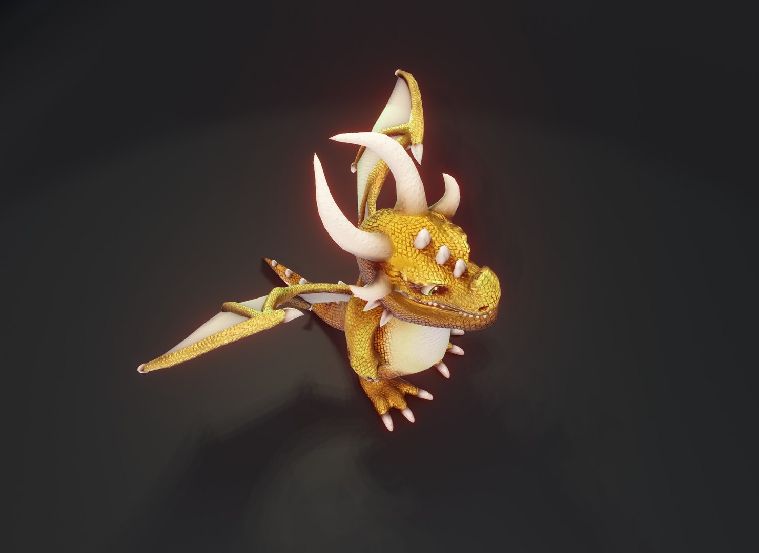 Cartoon Gold Dragon Animated Low-poly 3D Model 3D - TurboSquid 2187099