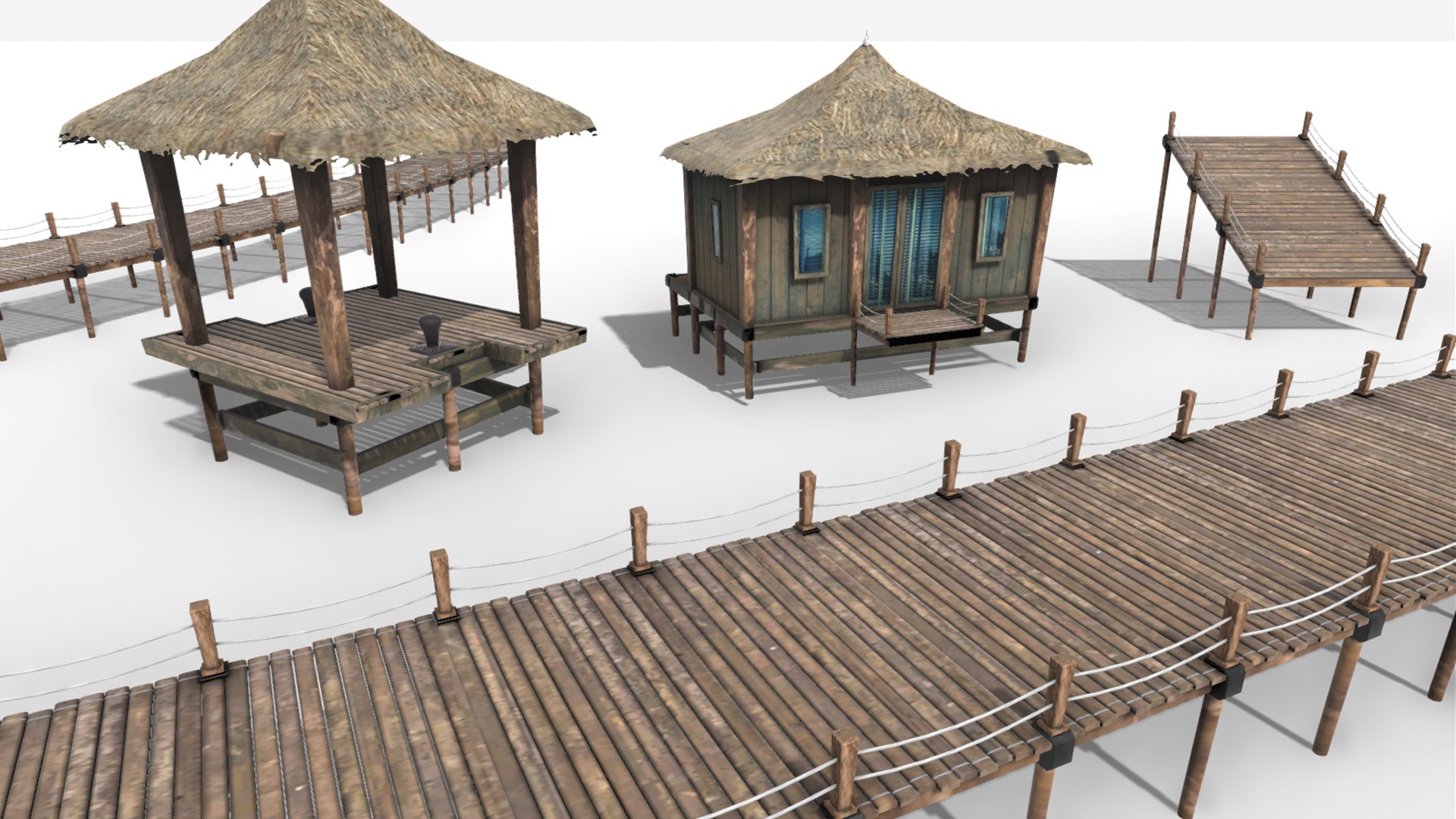 3D Model Tropical Beach Low Poly Asset Pack - TurboSquid 2117539