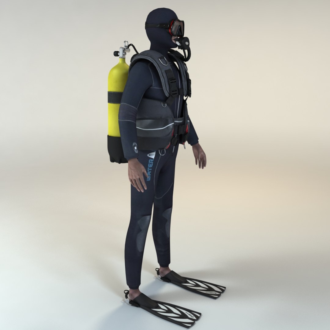 3d Scuba Diver Model