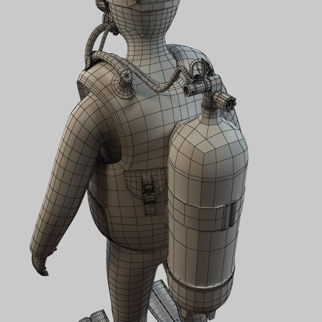 3d Scuba Diver Model