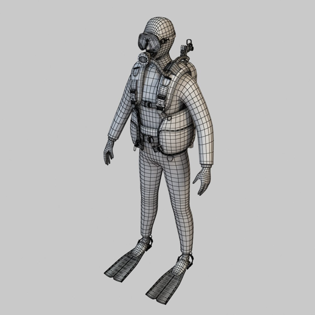 3d Scuba Diver Model