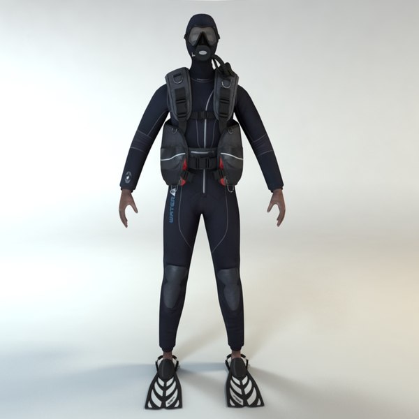 3d scuba diver model