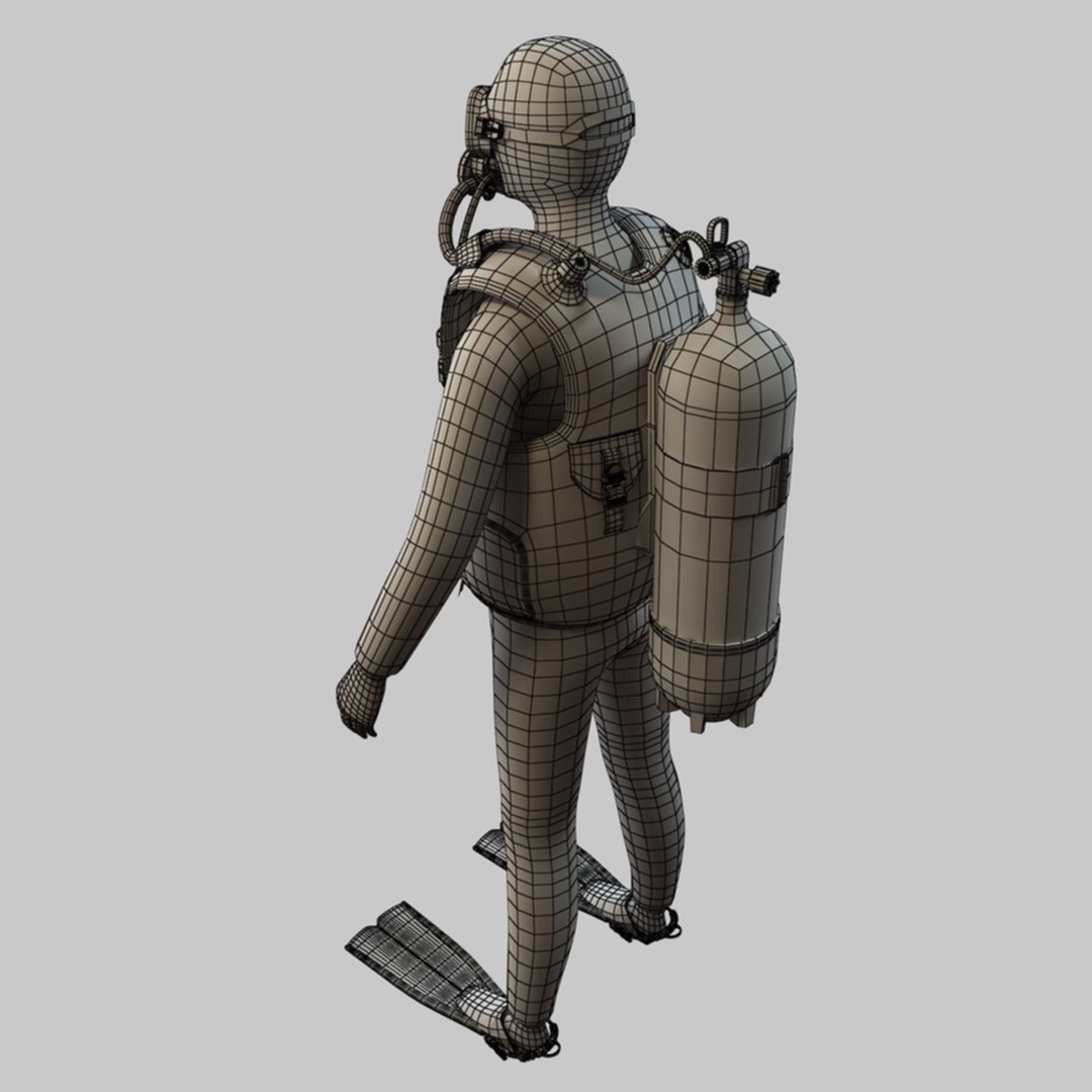 3d Scuba Diver Model