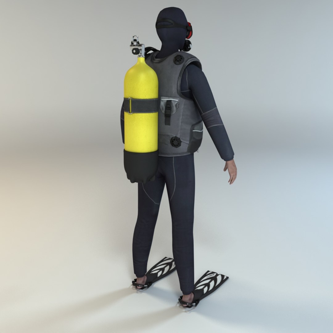3d Scuba Diver Model