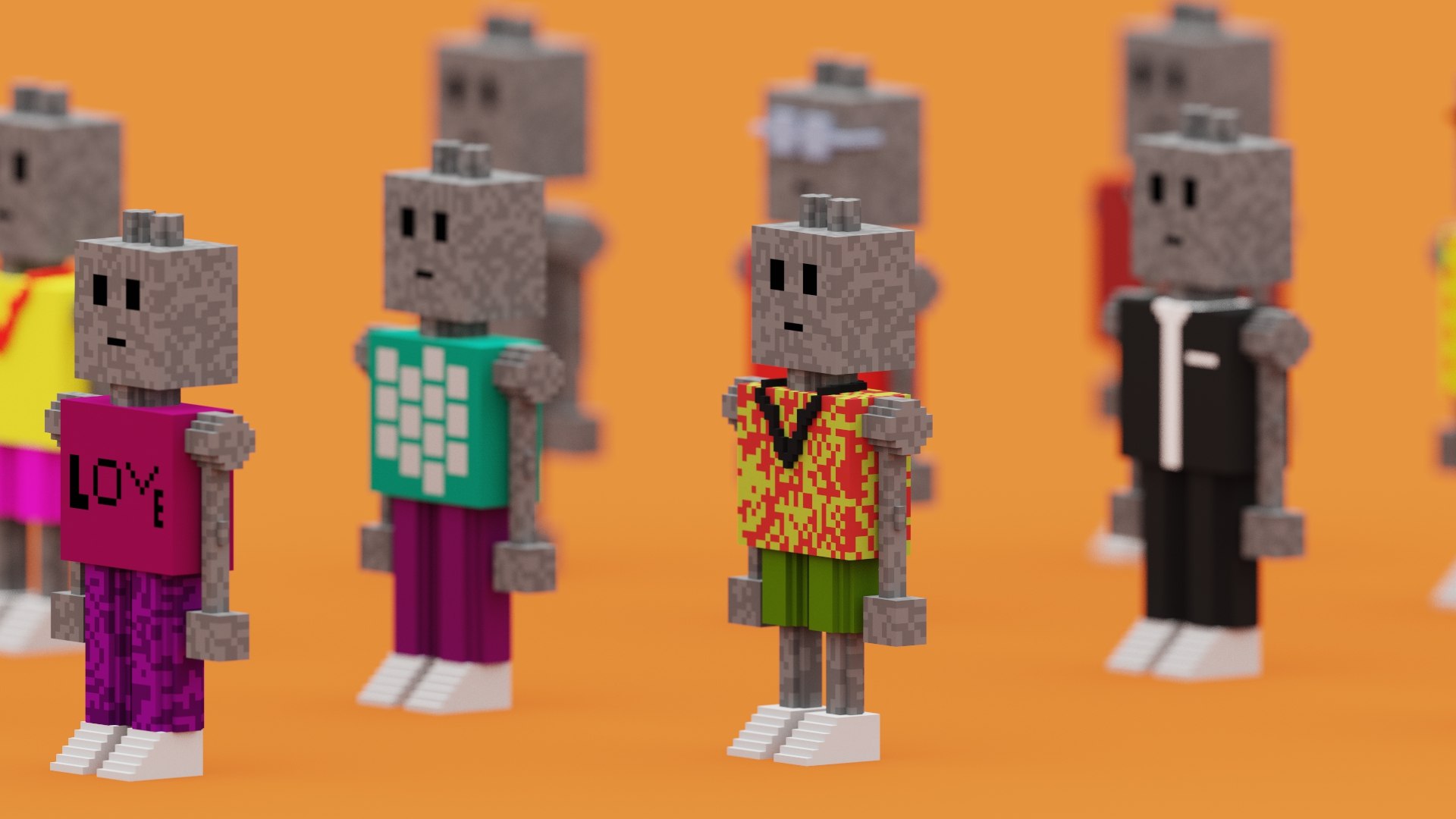 3D Unique Voxel Robots NFT Collection - TurboSquid 1851442