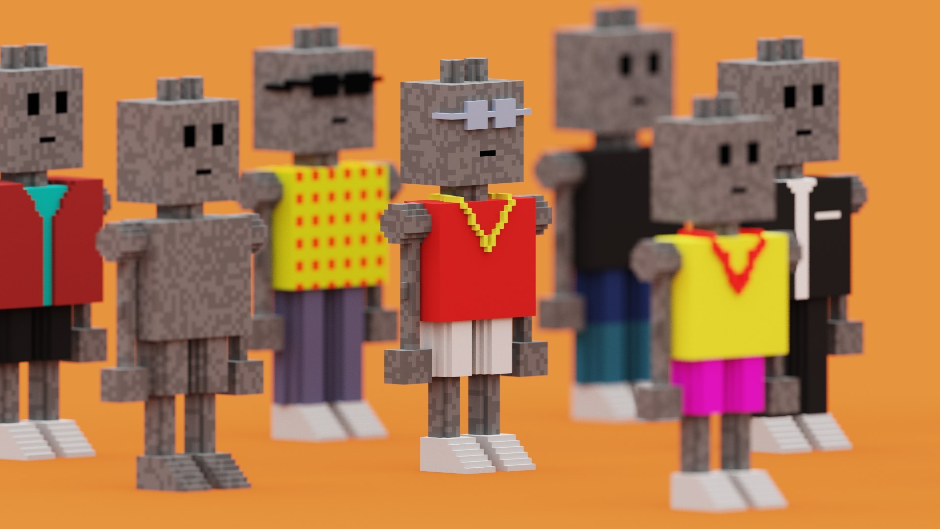 3D Unique Voxel Robots NFT Collection - TurboSquid 1851442
