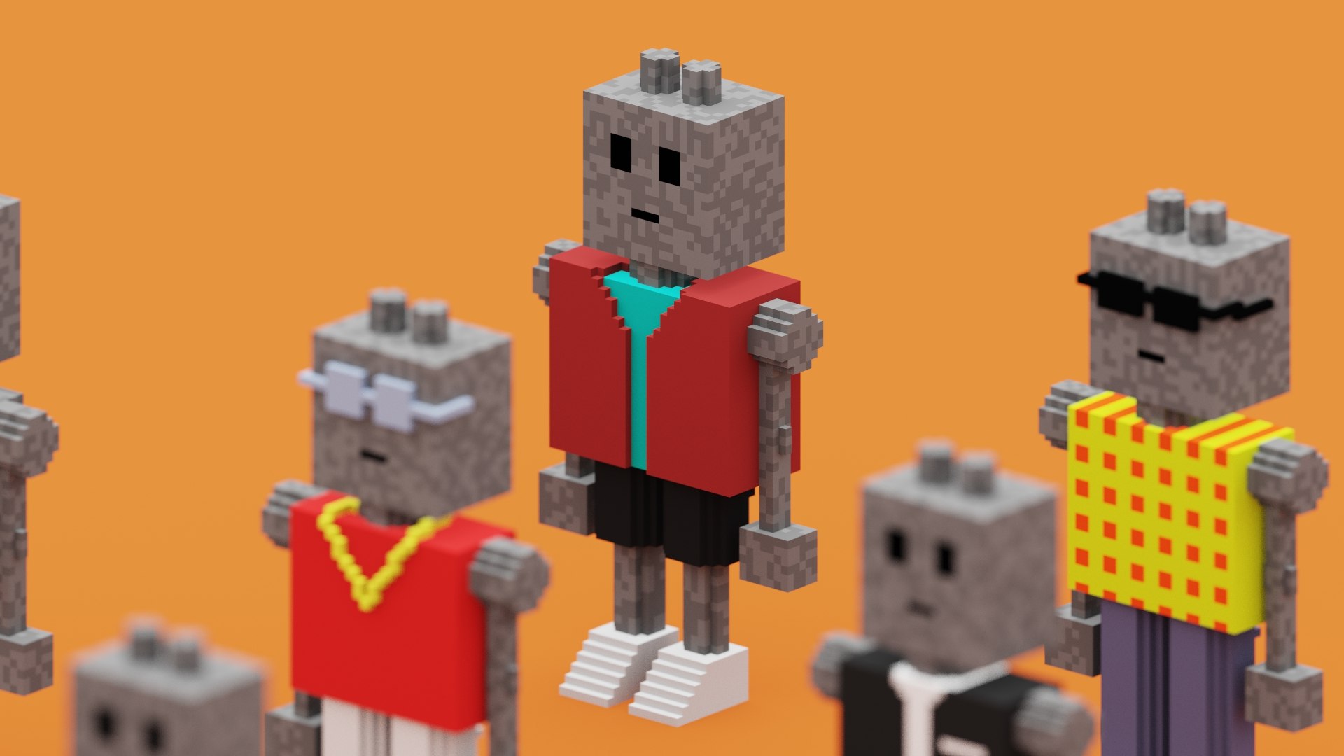 3D Unique Voxel Robots NFT Collection - TurboSquid 1851442