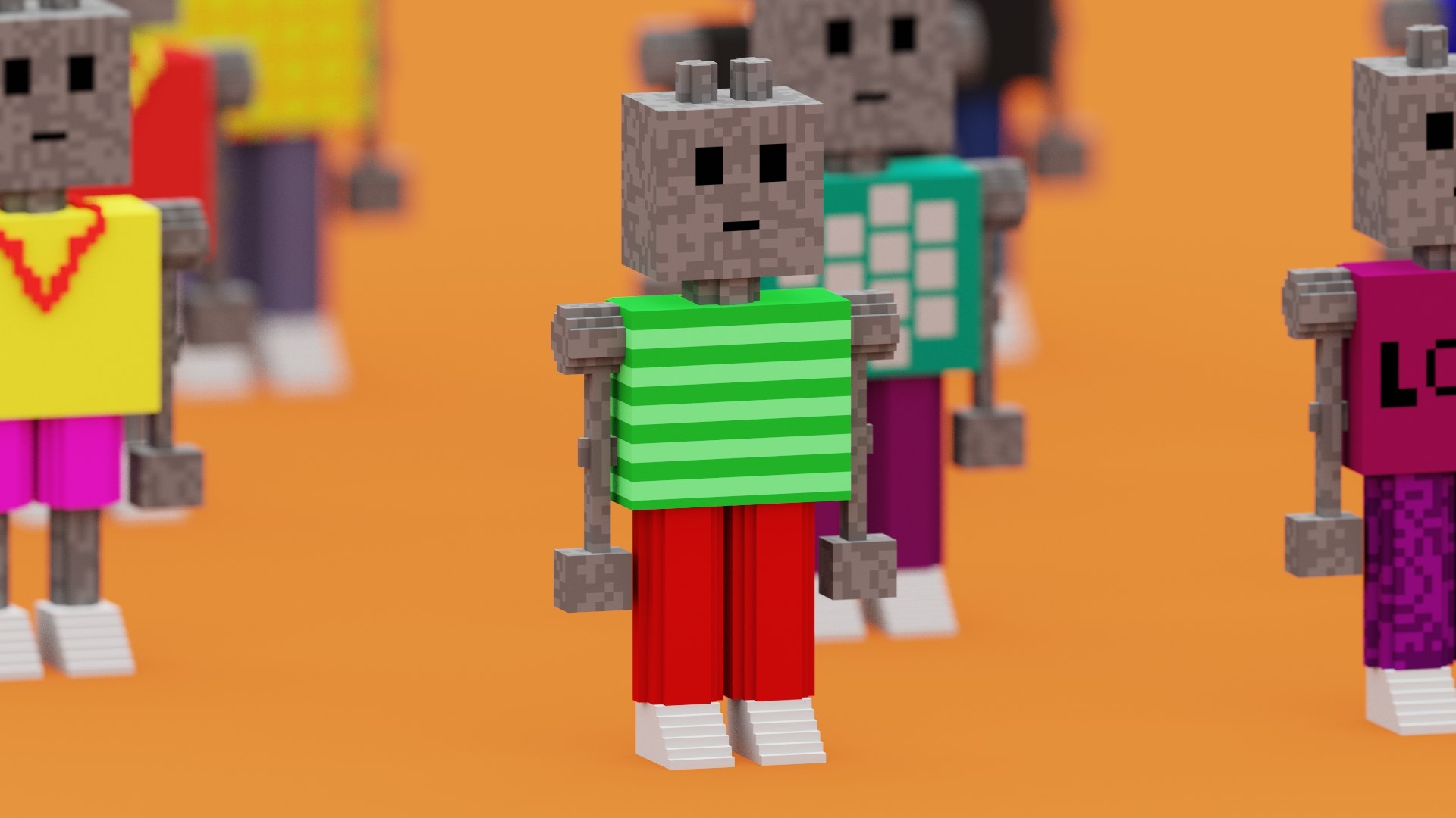 3D Unique Voxel Robots NFT Collection - TurboSquid 1851442