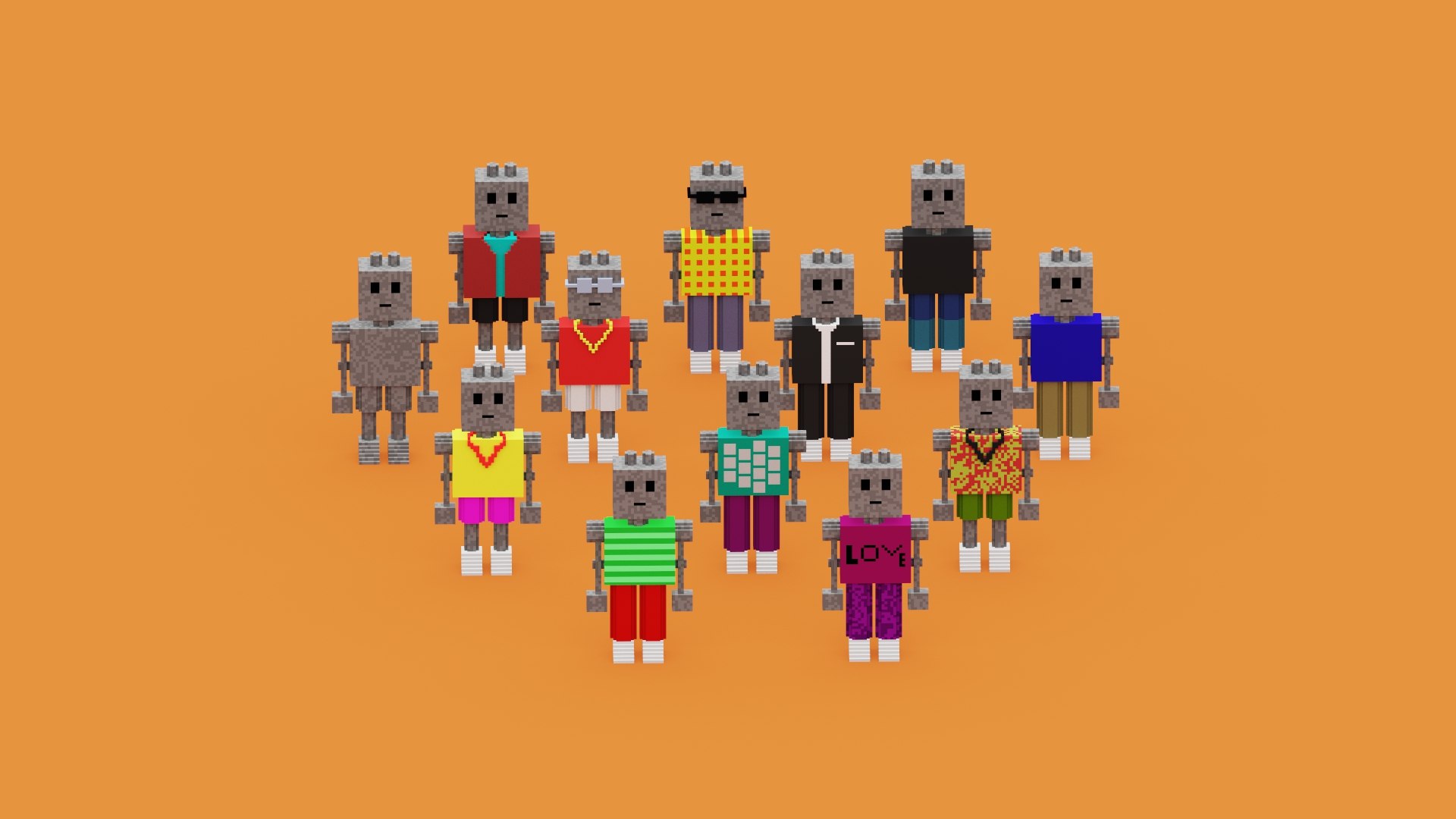 3D Unique Voxel Robots NFT Collection - TurboSquid 1851442