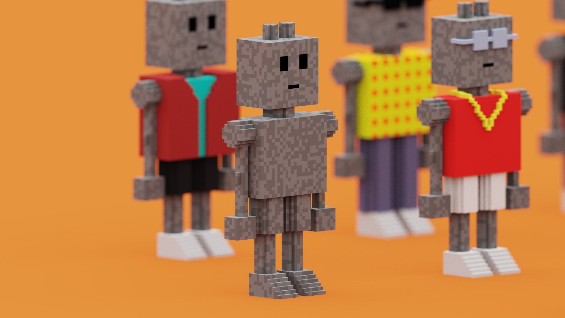 3D Unique Voxel Robots NFT Collection - TurboSquid 1851442