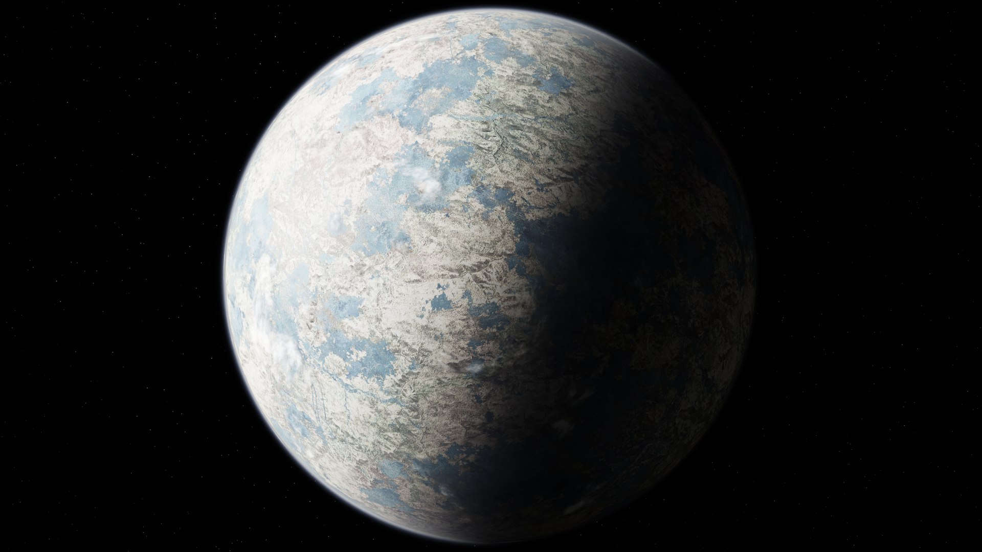 3D Model 8K Fictional Ice Planet 10 - TurboSquid 1931155