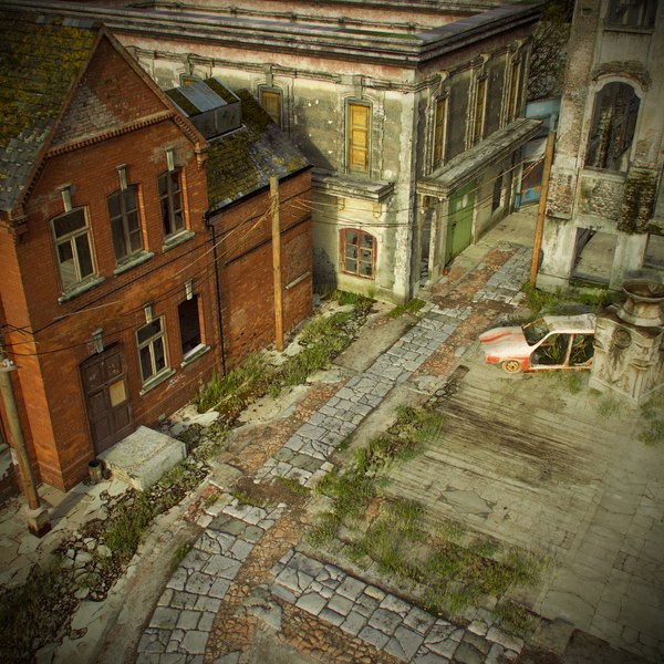 lost city buildings 3d model