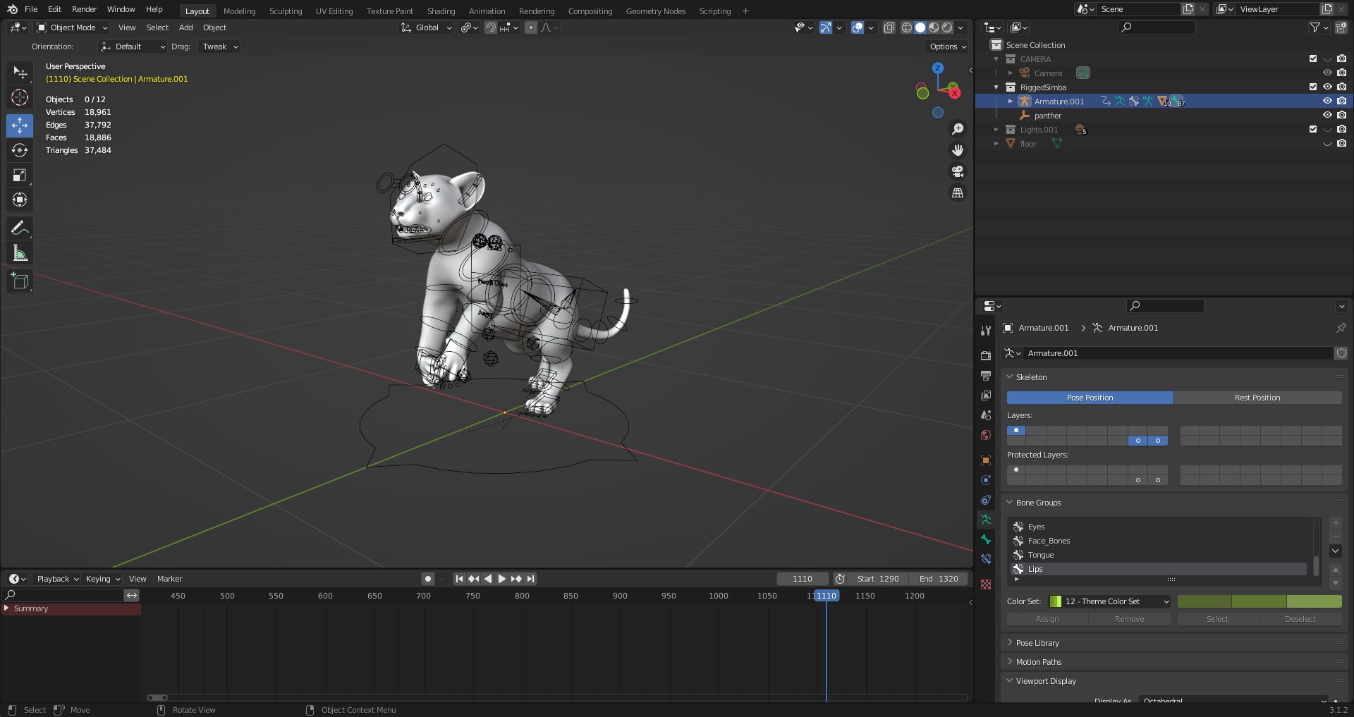 3D Fur Tiger Cub Rigged And Animated In Blender Model - TurboSquid 2029569