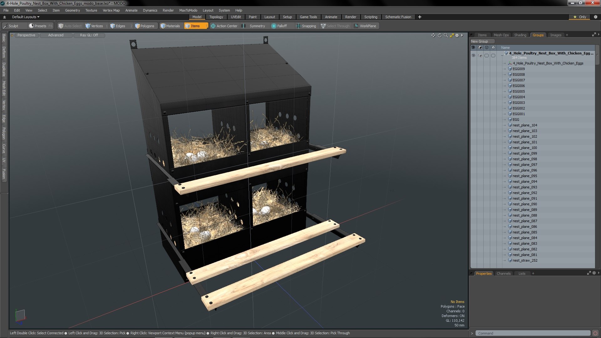 3D 4-Hole Poultry Nest Box With Chicken Eggs Model - TurboSquid 2080423