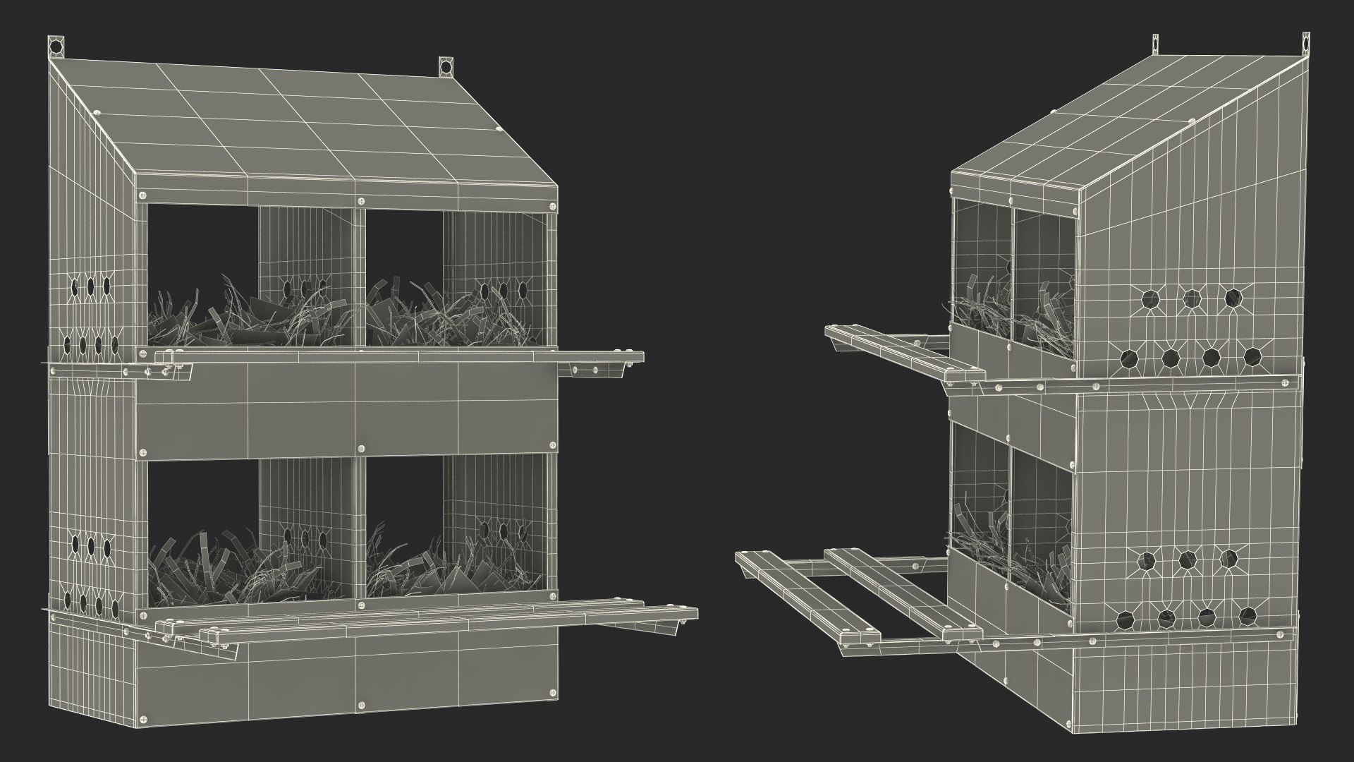 3D 4-Hole Poultry Nest Box With Chicken Eggs Model - TurboSquid 2080423