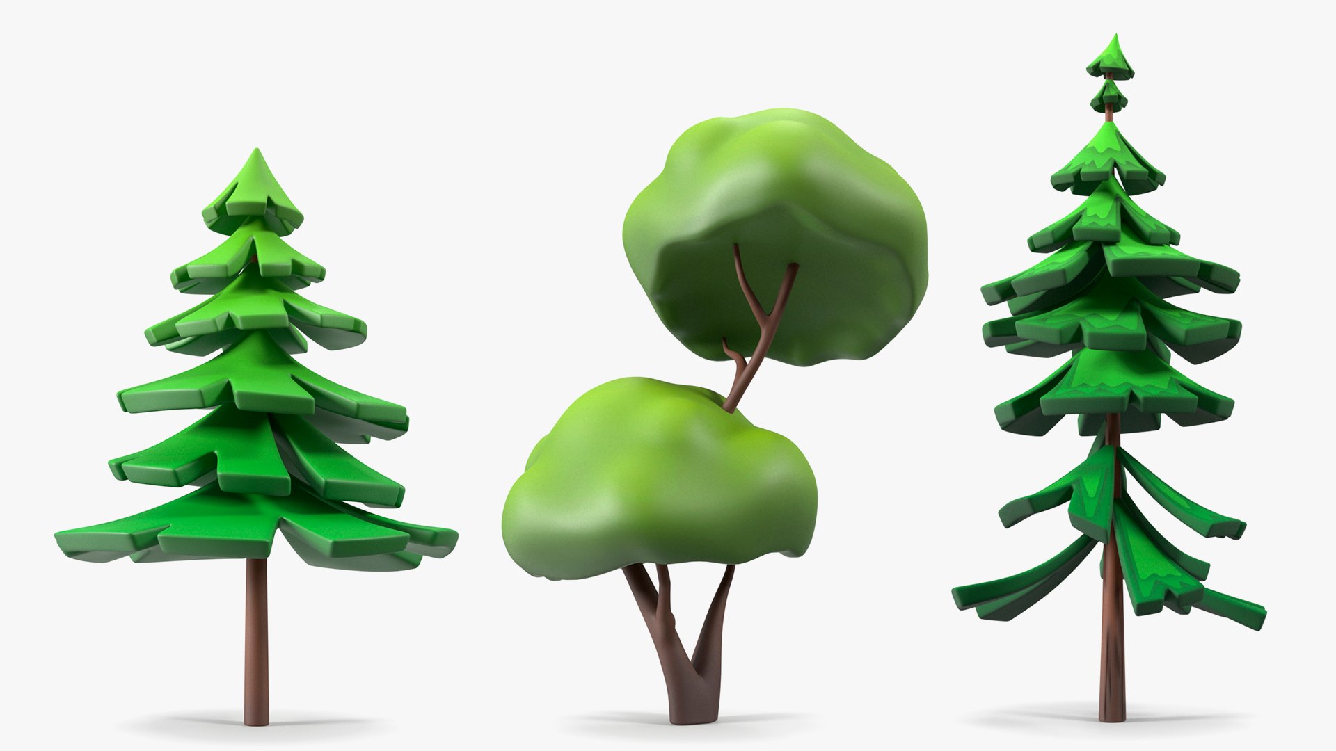 3D Cartoon Trees Collection Model - TurboSquid 2194936