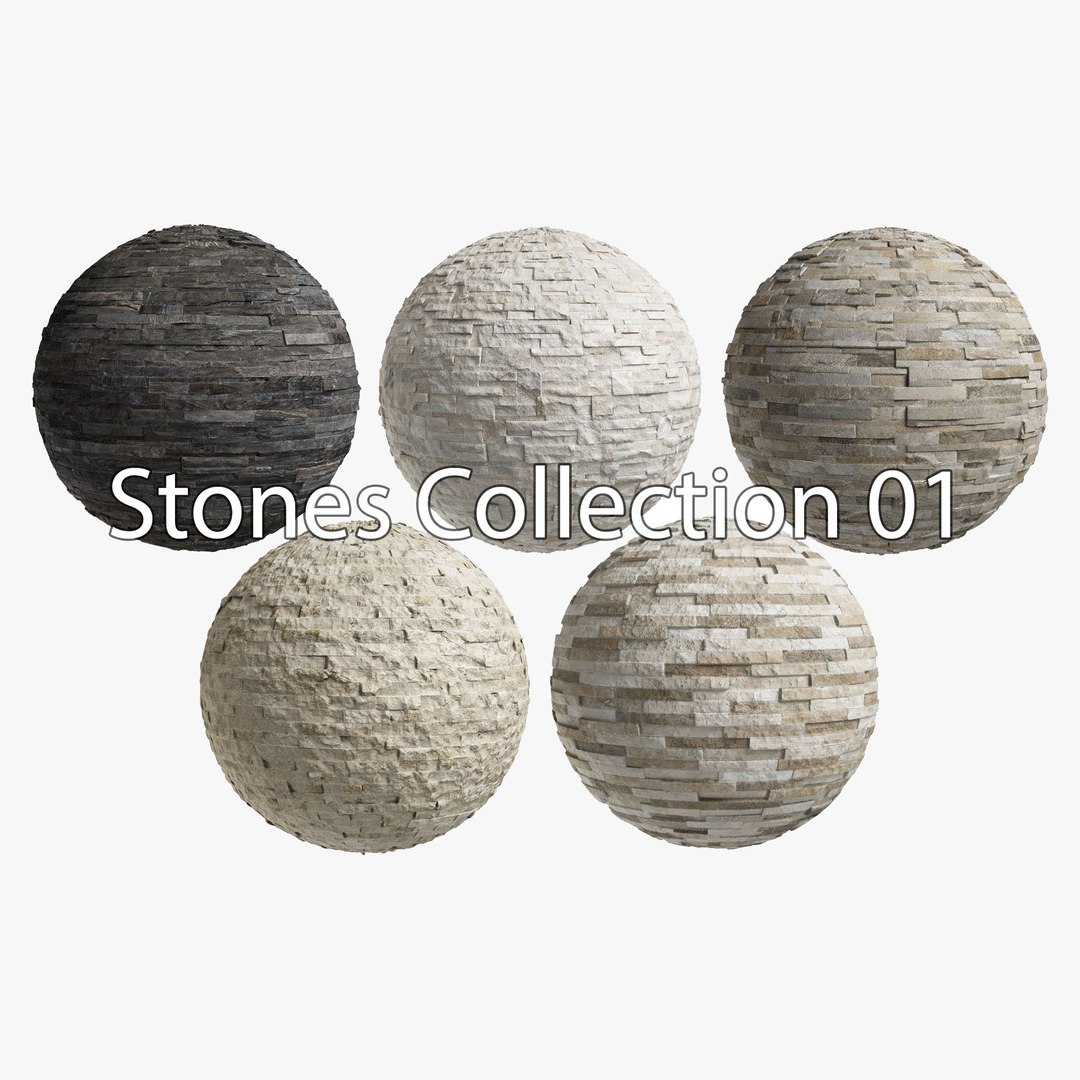 Stone Walls Collection 01 Hi-Res Textures For Architecture 3D Model ...