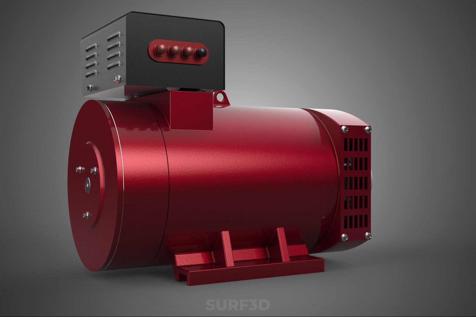 3D ELECTRICAL POWER GENERATOR MOTOR ALTERNATOR DYNAMO GENSET PULLEY ...