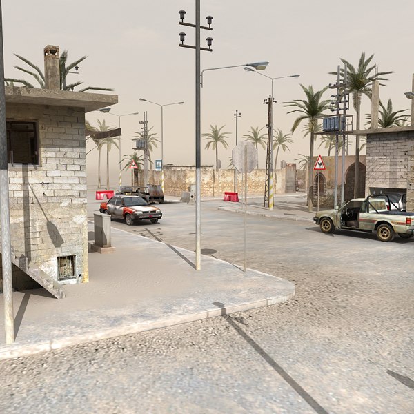 3d arab village houses