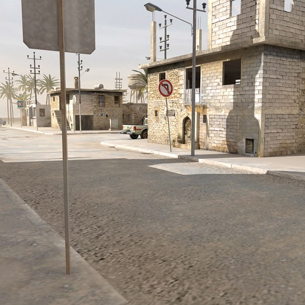 3d arab village houses