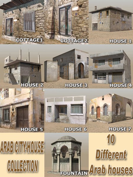 3d arab village houses