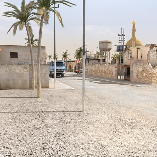 3d arab village houses