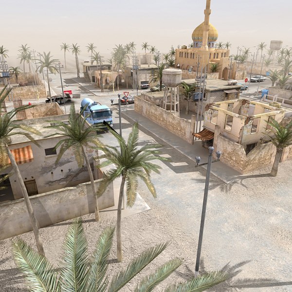 3d arab village houses