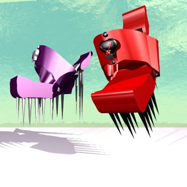 3d evil heel shoe model