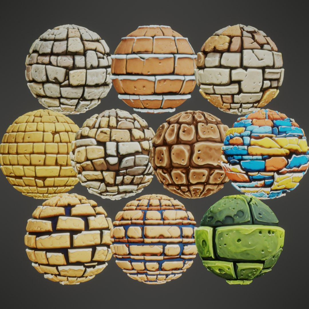 3D Stylized PBR Textures Mega Bundle - TurboSquid 2319562