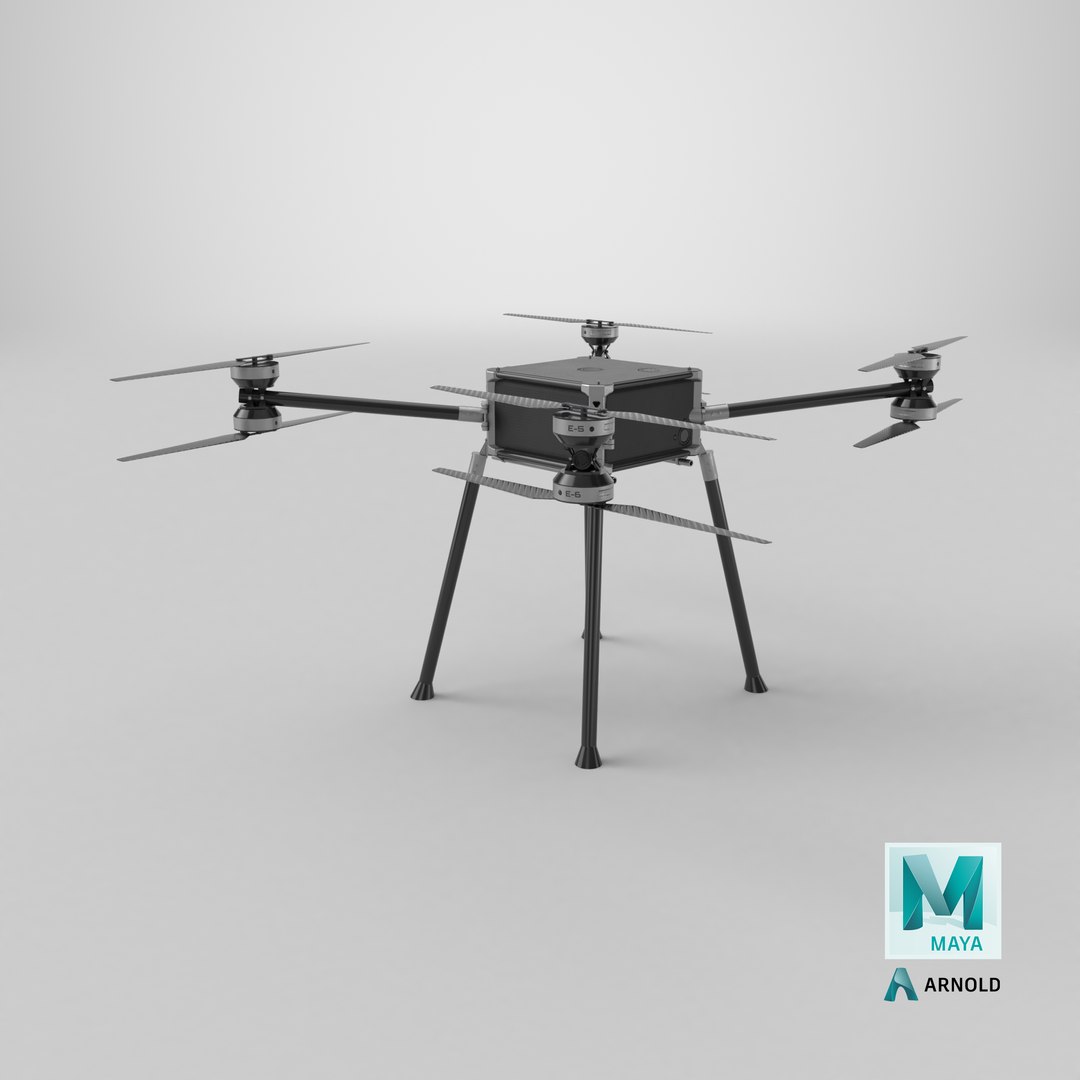 3D Model Quadcopter Utility Drone Industrial UAV With Carbon Fiber ...