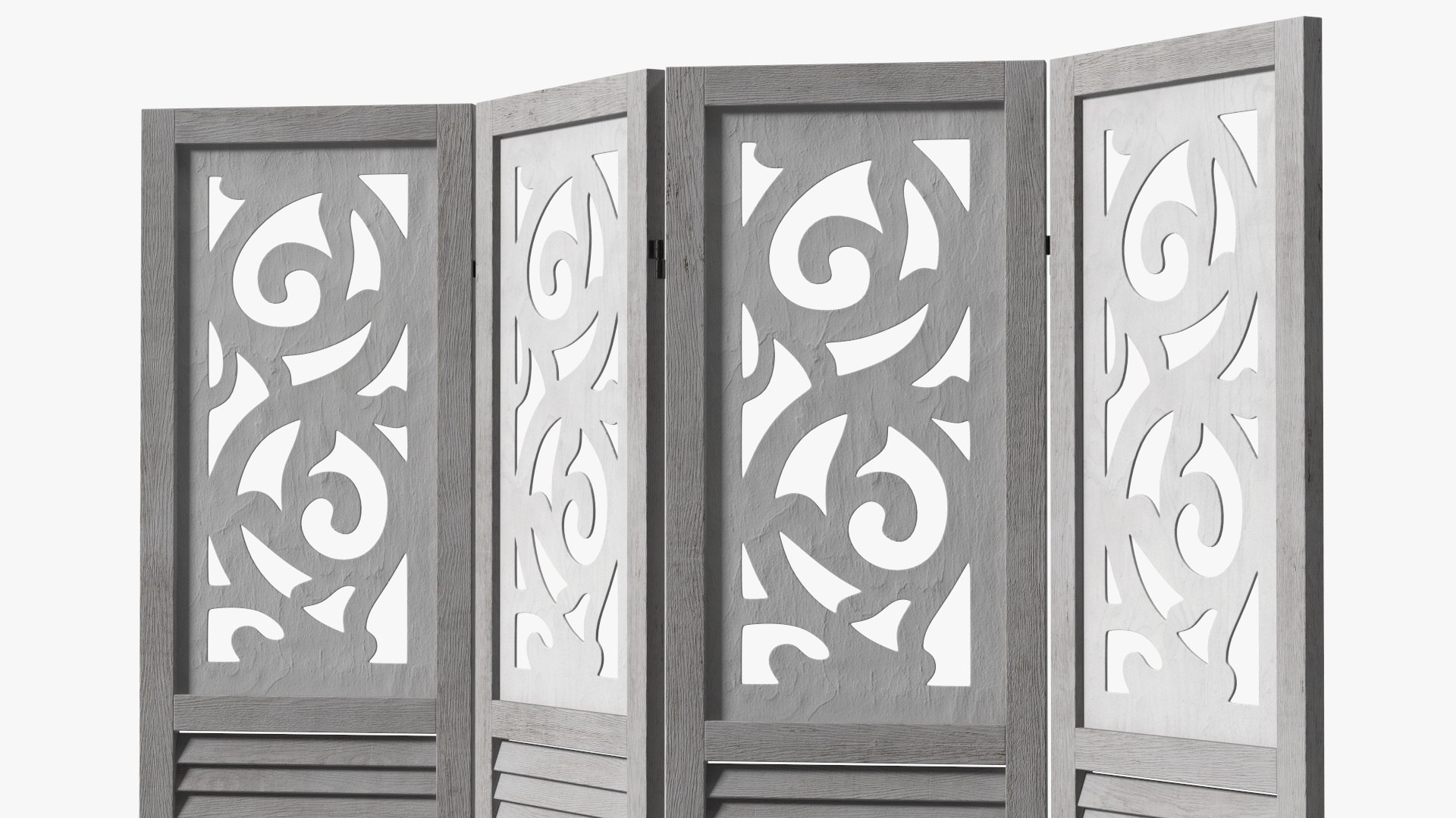 3D Gray Carved Wood Folding Room Divider Model - TurboSquid 2127805