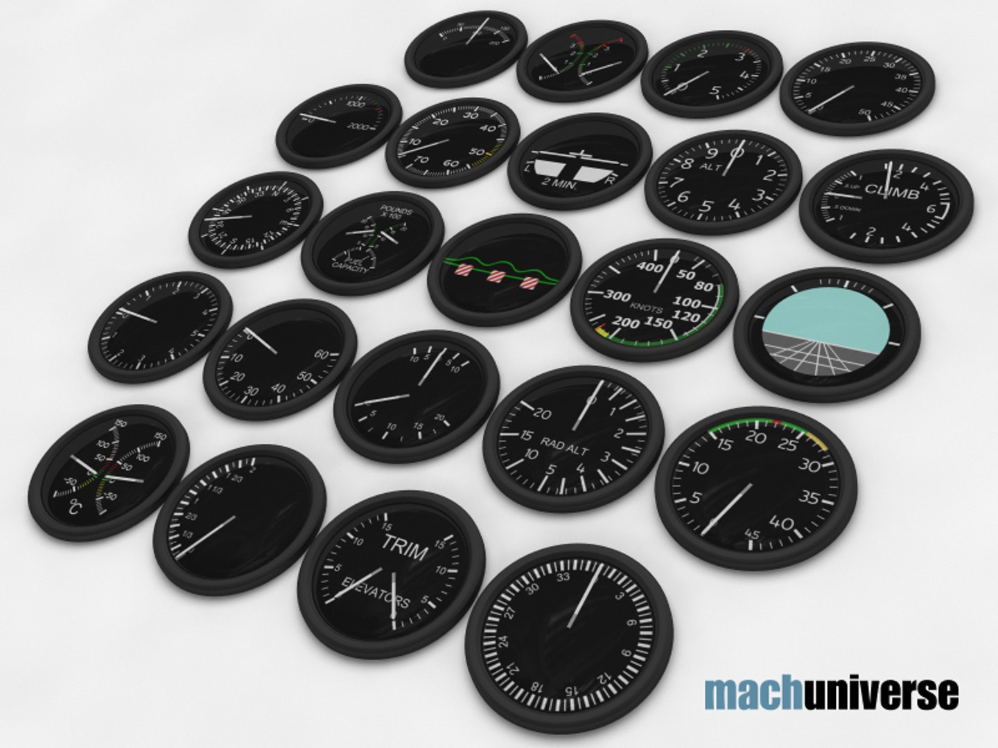 3d Model Gauges Aircraft