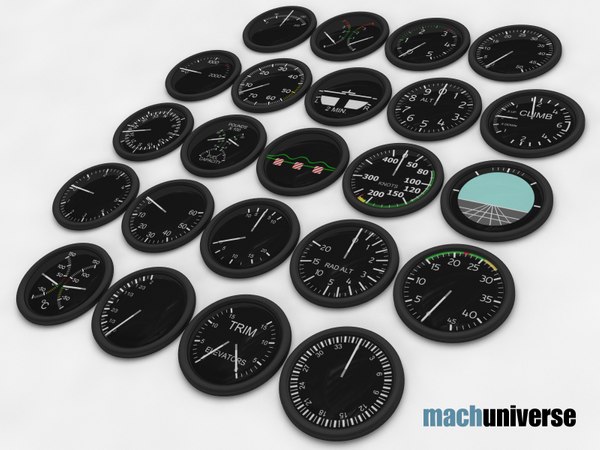 3d model gauges aircraft