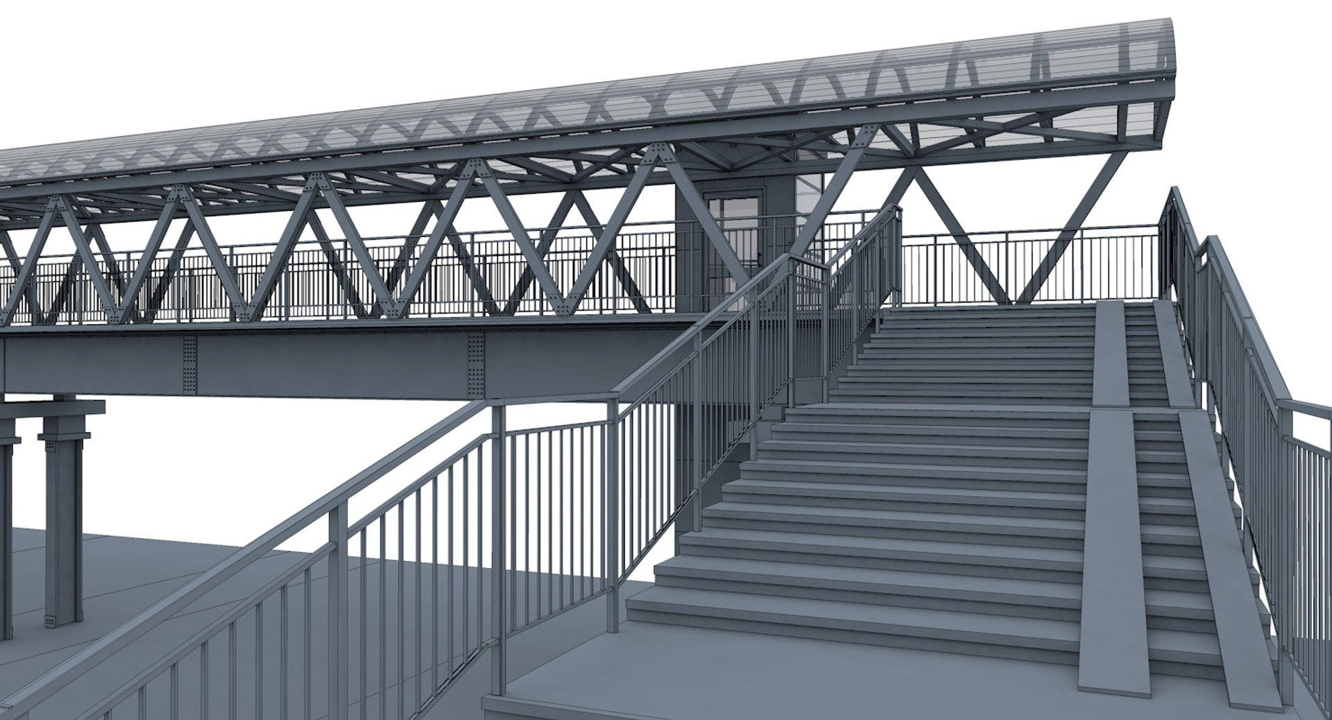 Steel pedestrian bridge 3D - TurboSquid 1516143
