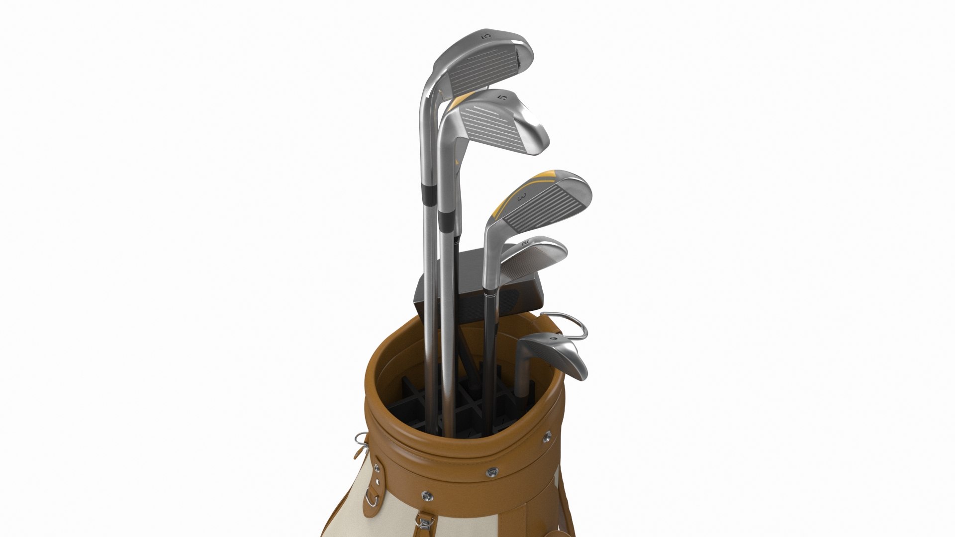 3D Golf Clubs Set With Bag Model - TurboSquid 2236996