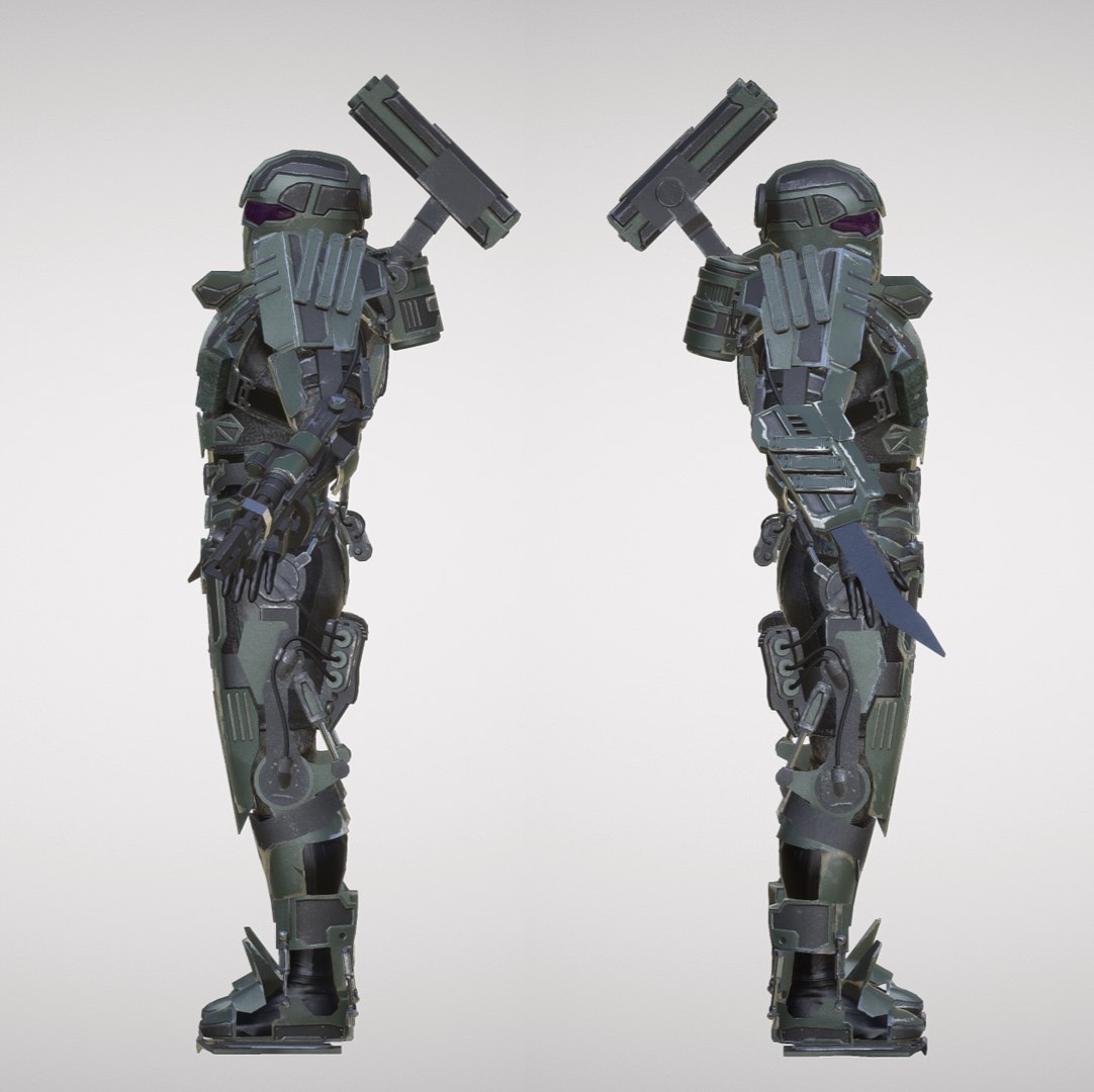 Soldier Exoskeleton Pbr 3d Fbx