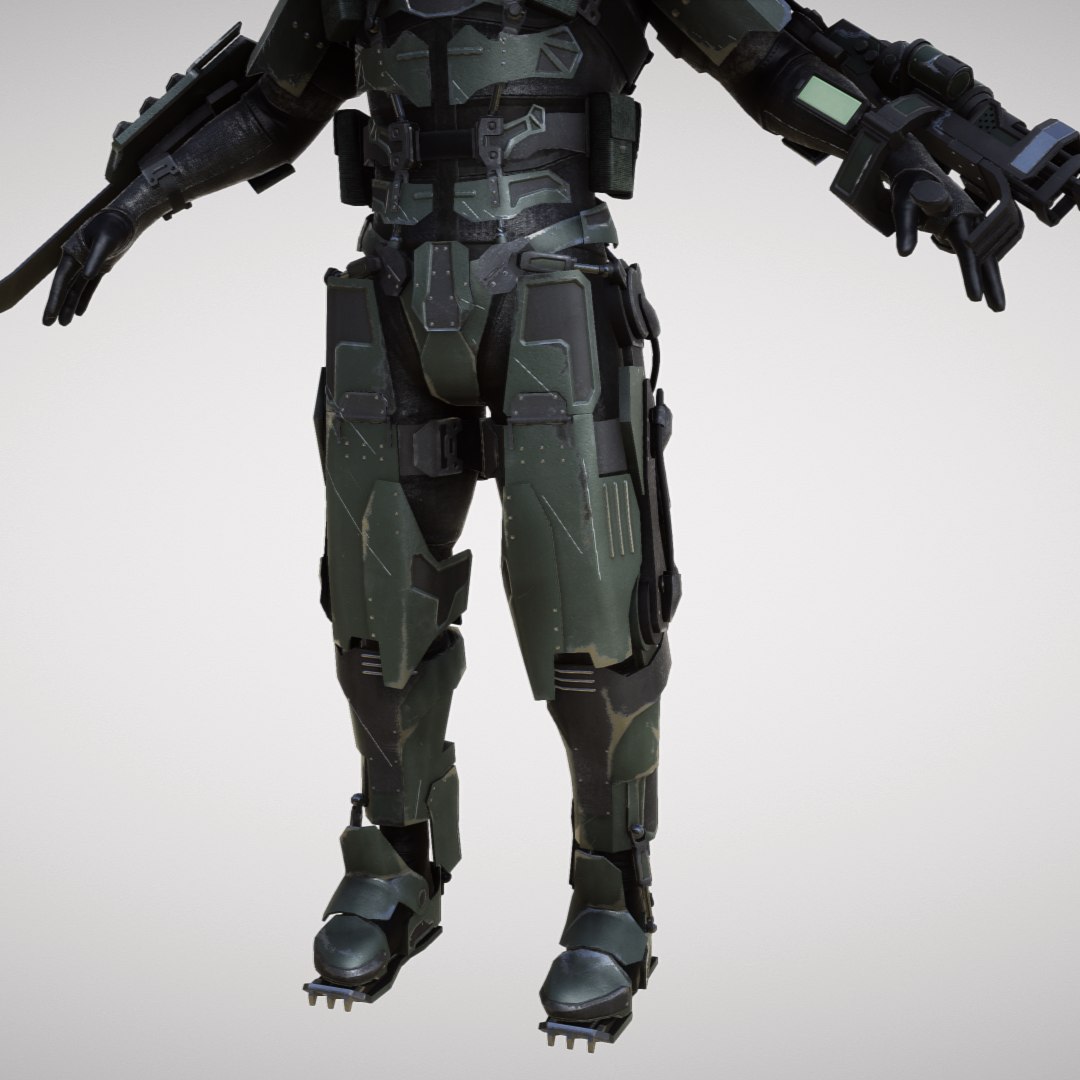 Soldier Exoskeleton Pbr 3d Fbx