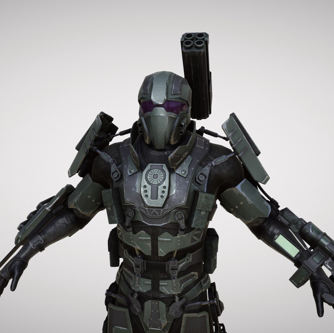 Soldier Exoskeleton Pbr 3d Fbx