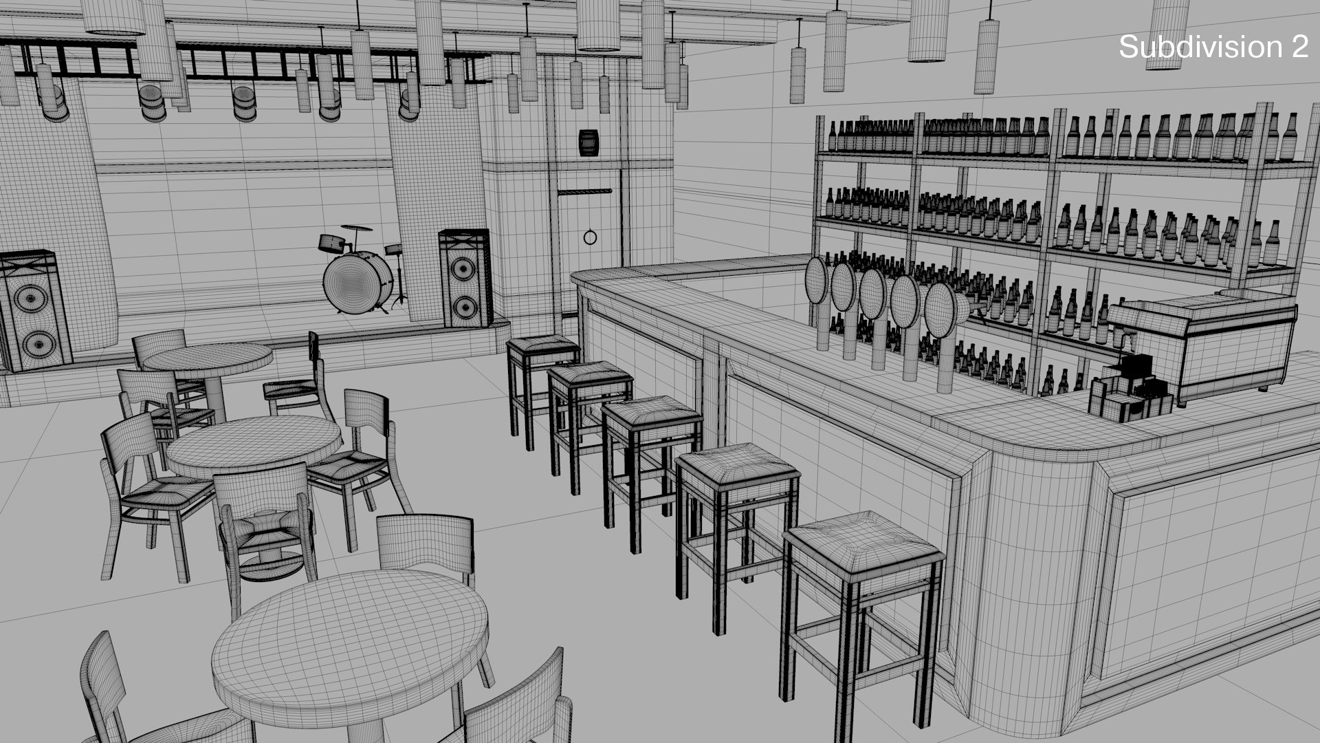 Beer music pub 3D model - TurboSquid 1807007