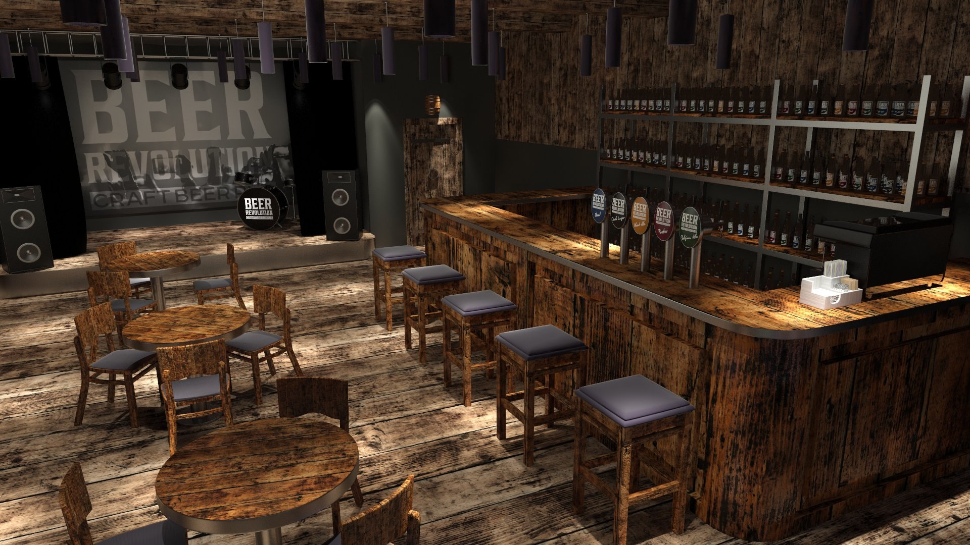Beer Music Pub 3D Model - TurboSquid 1807007