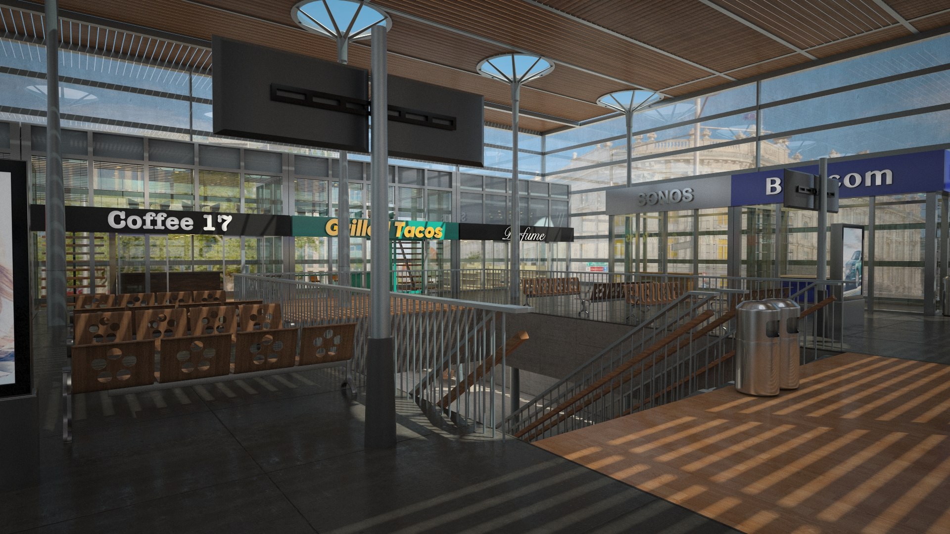 Rail Station Interior Design 3D - TurboSquid 2044554