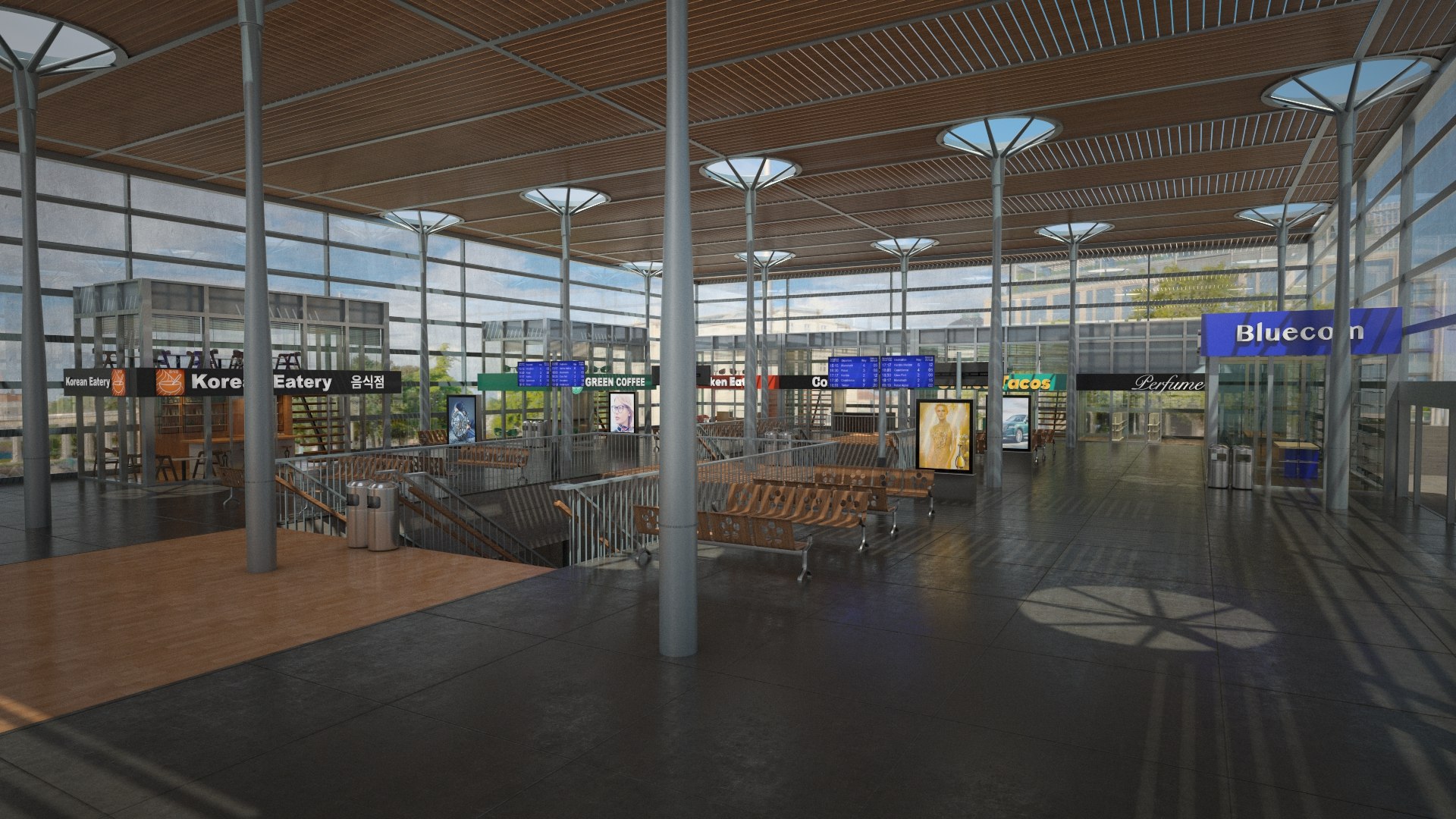 Rail Station Interior Design 3D - TurboSquid 2044554