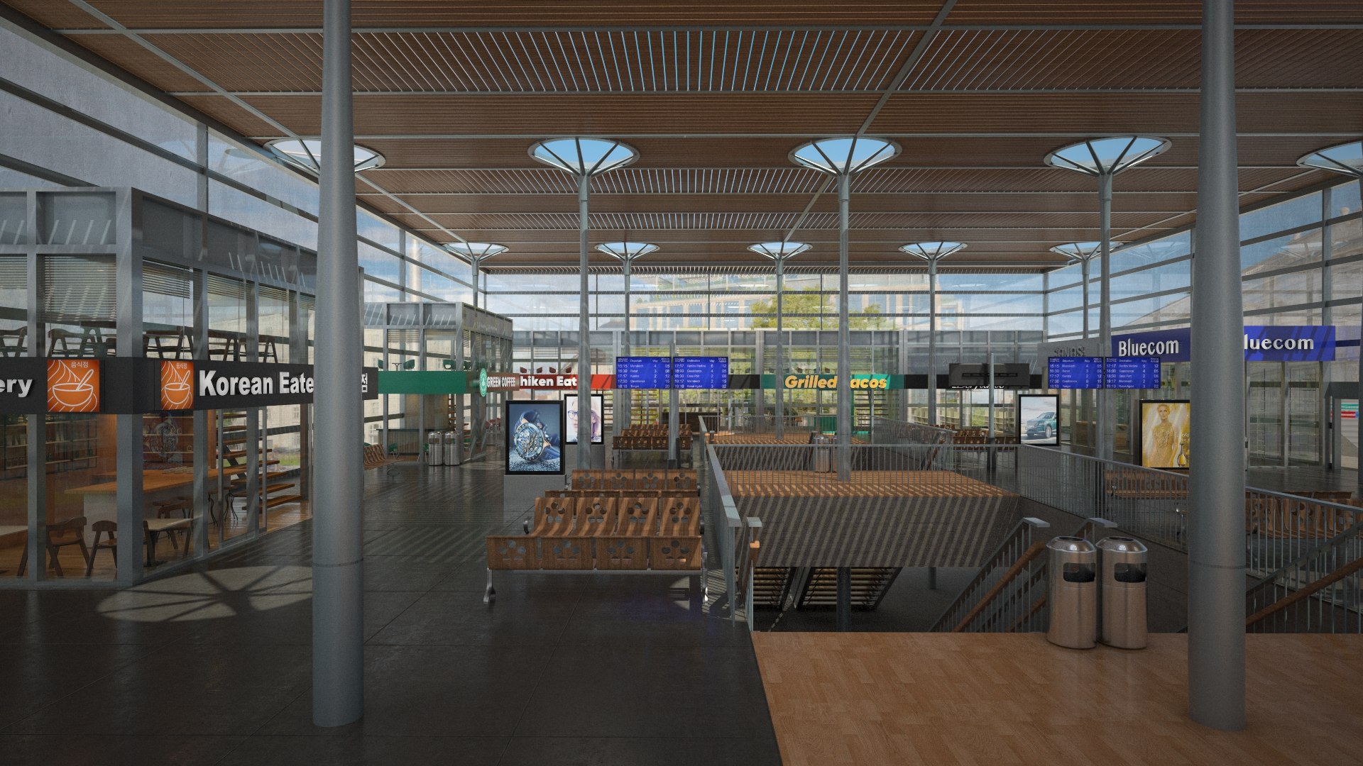 Rail Station Interior Design 3D - TurboSquid 2044554