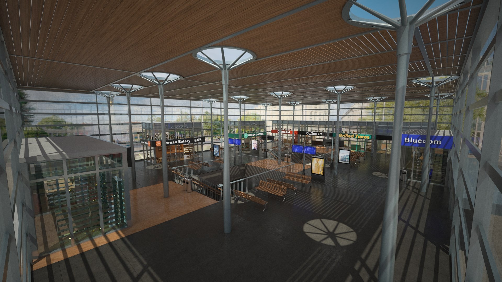 Rail Station Interior Design 3D - TurboSquid 2044554