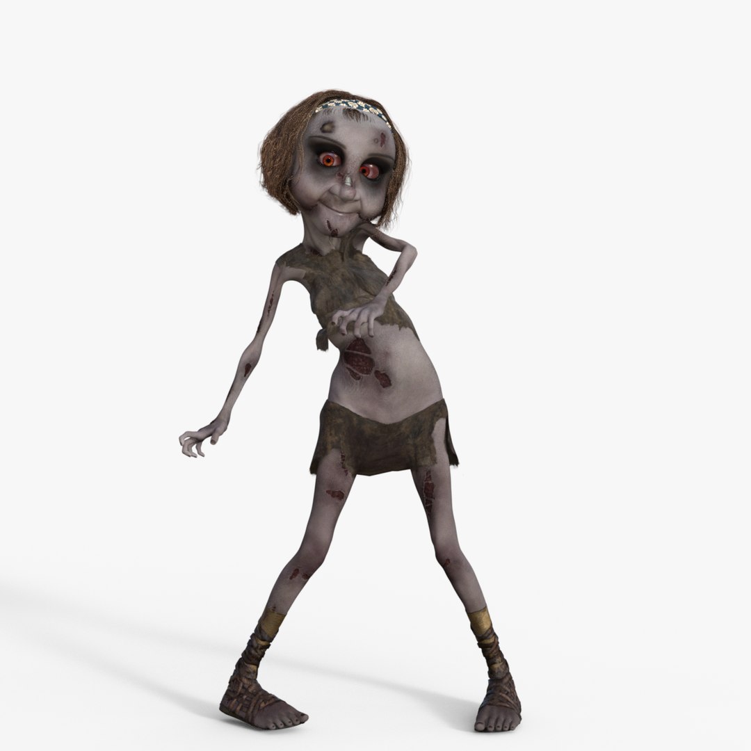 Zombie Granny Rigged 3D Model - TurboSquid 2216923