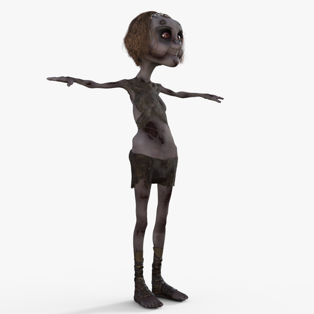 Zombie Granny Rigged 3D Model - TurboSquid 2216923