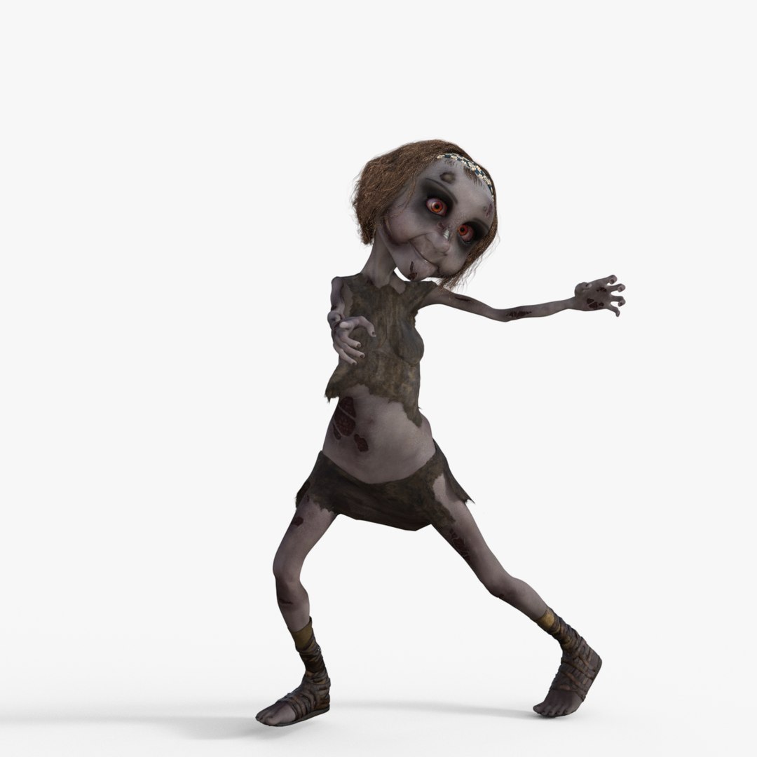 Zombie Granny Rigged 3D Model - TurboSquid 2216923
