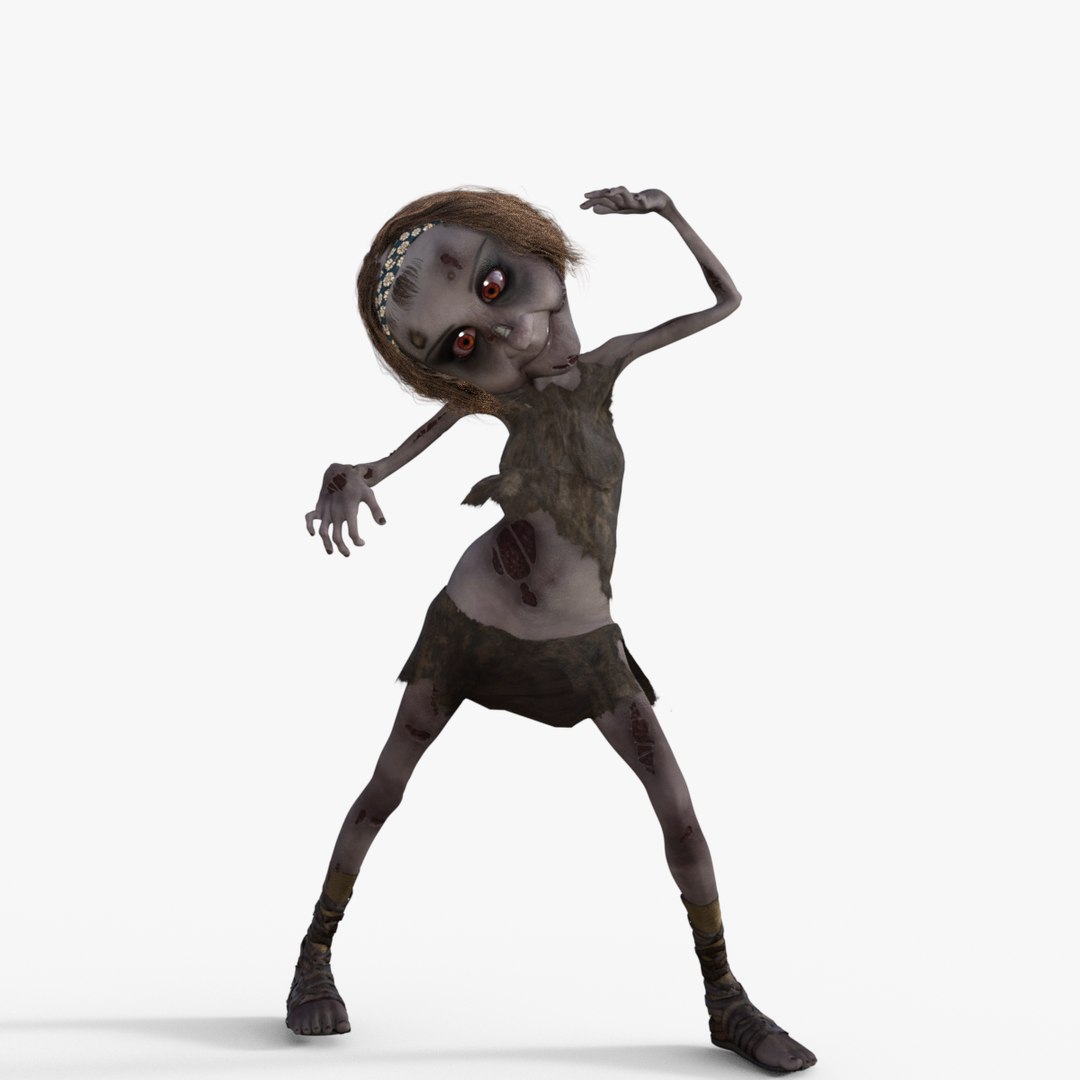 Zombie Granny Rigged 3D Model - TurboSquid 2216923