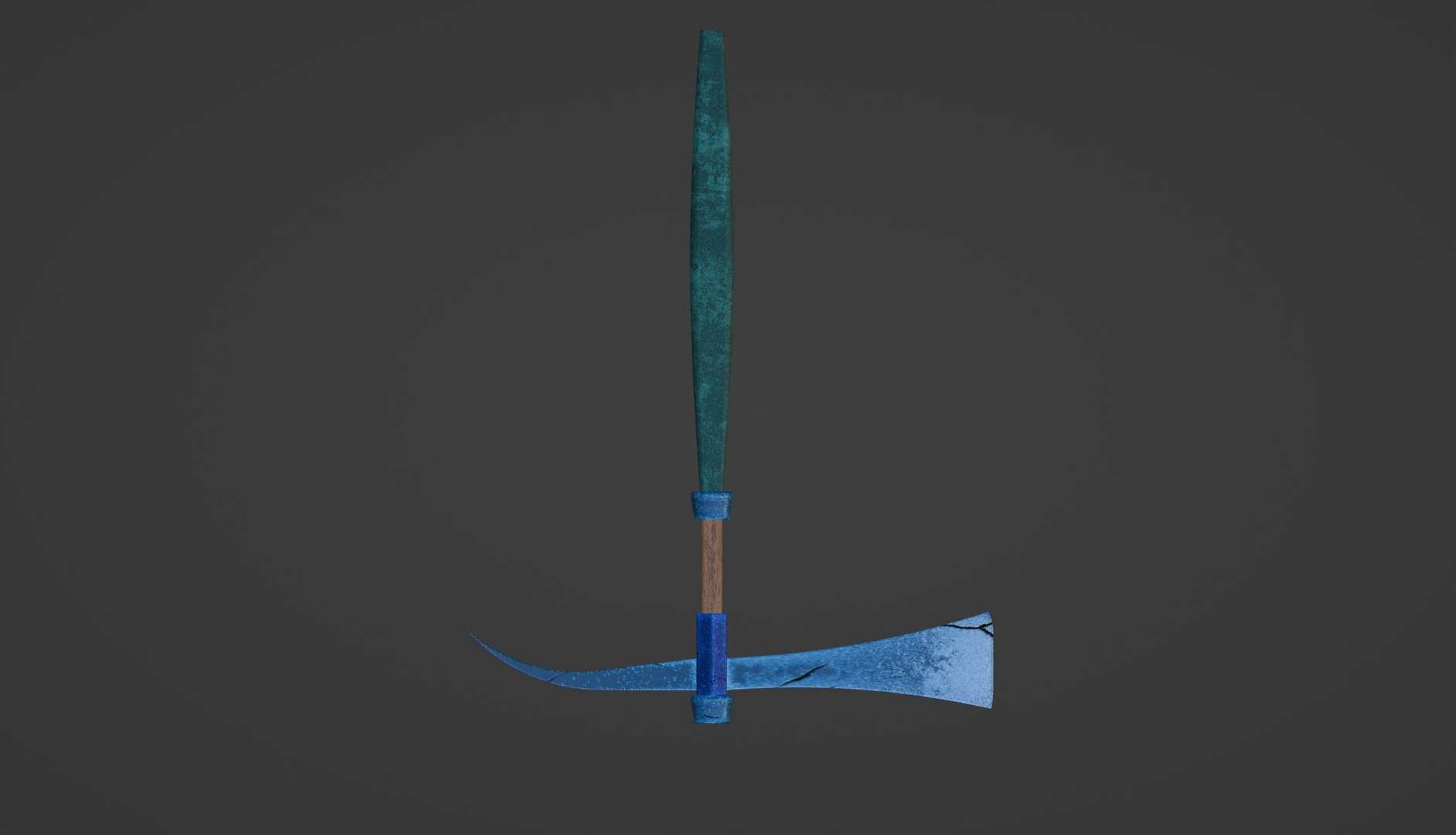 3D A Roman Dolabra With A Light Blue Blade Of Cracked Crystal ...